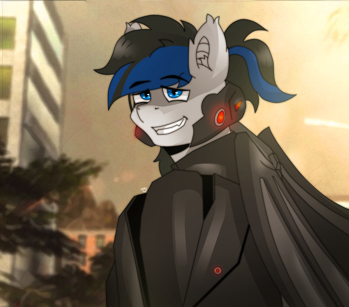 #3002552 - safe, artist:tarhoon sunflare, oc, oc:azerra, bat, armor ...