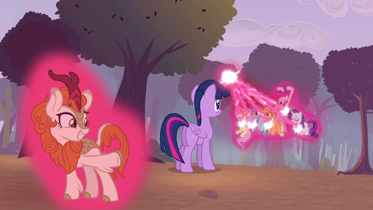 #3003644 - safe, artist:winter-scarf, edit, edited screencap, screencap, applejack, autumn blaze ...