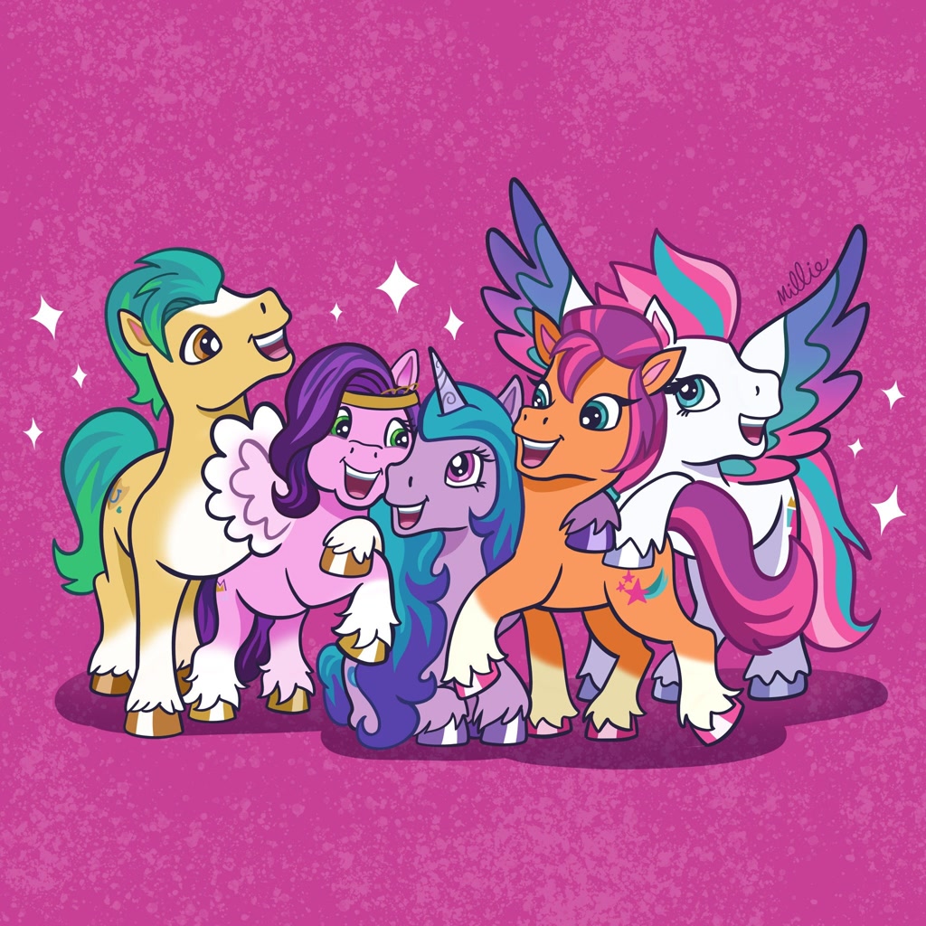 #2807645 - safe, artist:milliedubois, hitch trailblazer, izzy moonbow ...