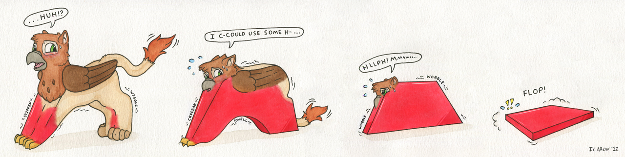 #2809762 - safe, artist:icaron, oc, oc:arvid, griffon, blushing ...