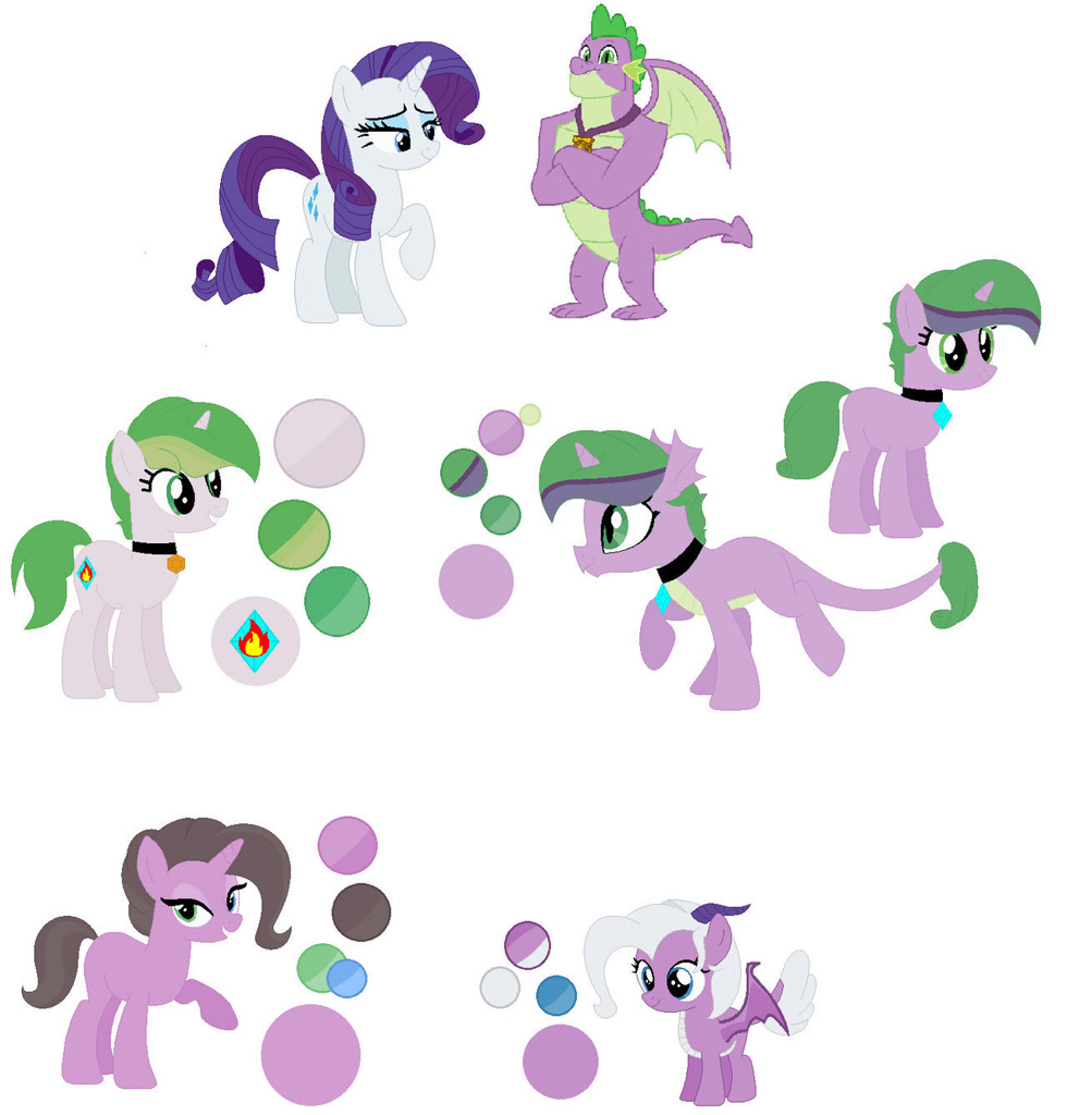 #2809935 - safe, artist:mlplpstoycustoms, rarity, spike, oc, dracony ...