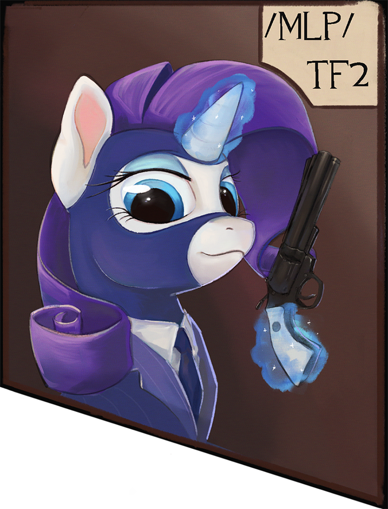 #2809953 - artist needed, safe, rarity, pony, unicorn, g4, /mlp/, /mlp/ tf2 general, balaclava ...