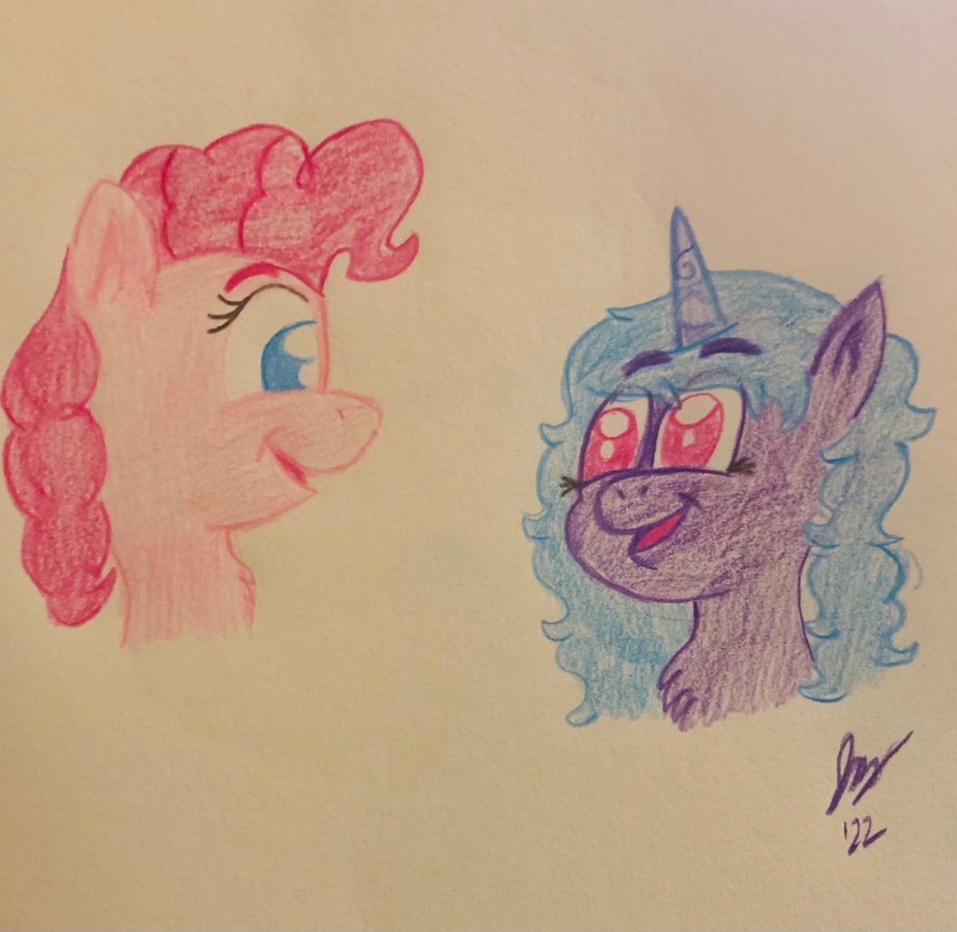 #2812092 - safe, artist:jesslmc16, izzy moonbow, pinkie pie, earth pony ...