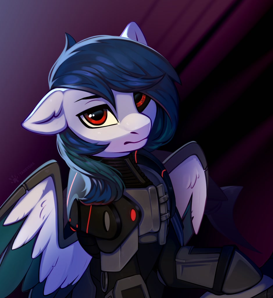 #2812514 - safe, artist:taneysha, oc, oc only, cyborg, pegasus, pony ...