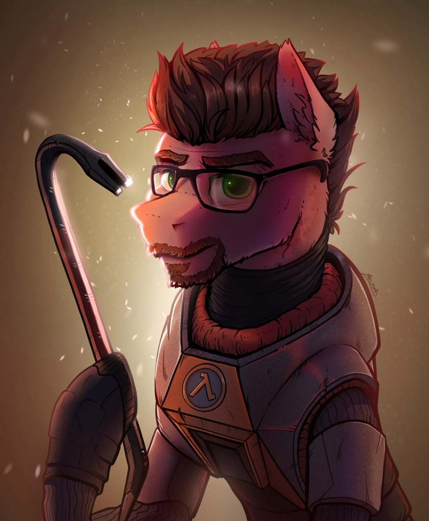 #2798992 - safe, artist:helmie-art, earth pony, pony, bust, crowbar ...