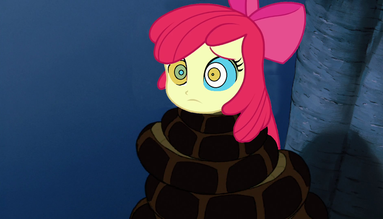 #2799011 - safe, artist:ocean lover, edit, apple bloom, python, snake ...