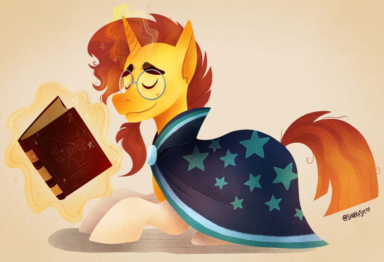 #2799589 - safe, artist:sparkiism, sunburst, pony, unicorn, g4, beard ...