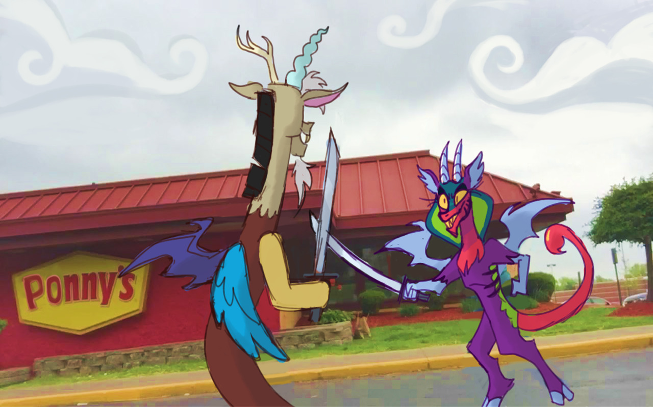 #2800843 - safe, artist:justlyubov, edit, cosmos, discord, draconequus ...