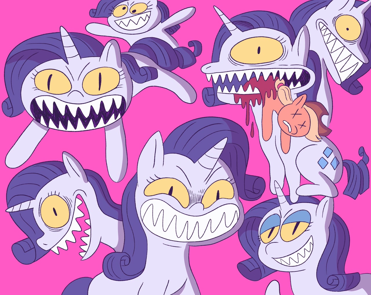 #2816861 - semi-grimdark, artist:spirantel, applejack, rarity, earth ...