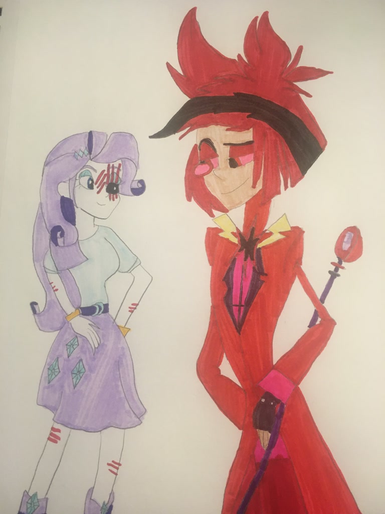 #2817372 - safe, artist:carlos324, rarity, deer, demon, human, undead ...