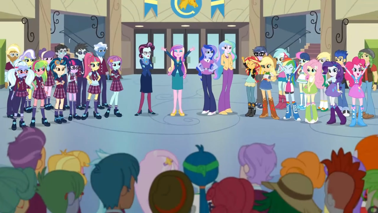 #2824506 - safe, screencap, applejack, bon bon, dean cadance, derpy ...