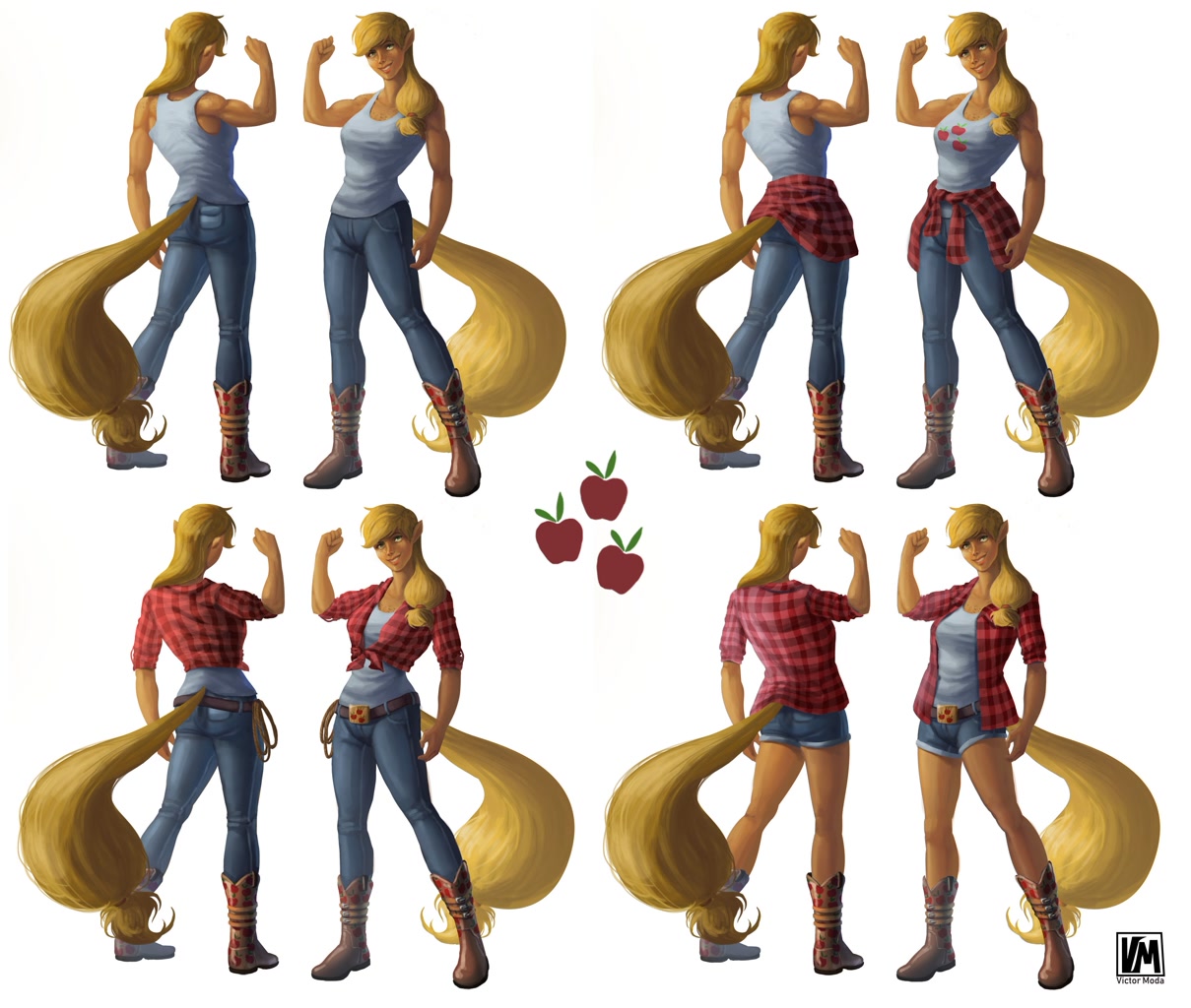 #2831108 - safe, artist:victormodaa, applejack, human, g4, applejacked ...