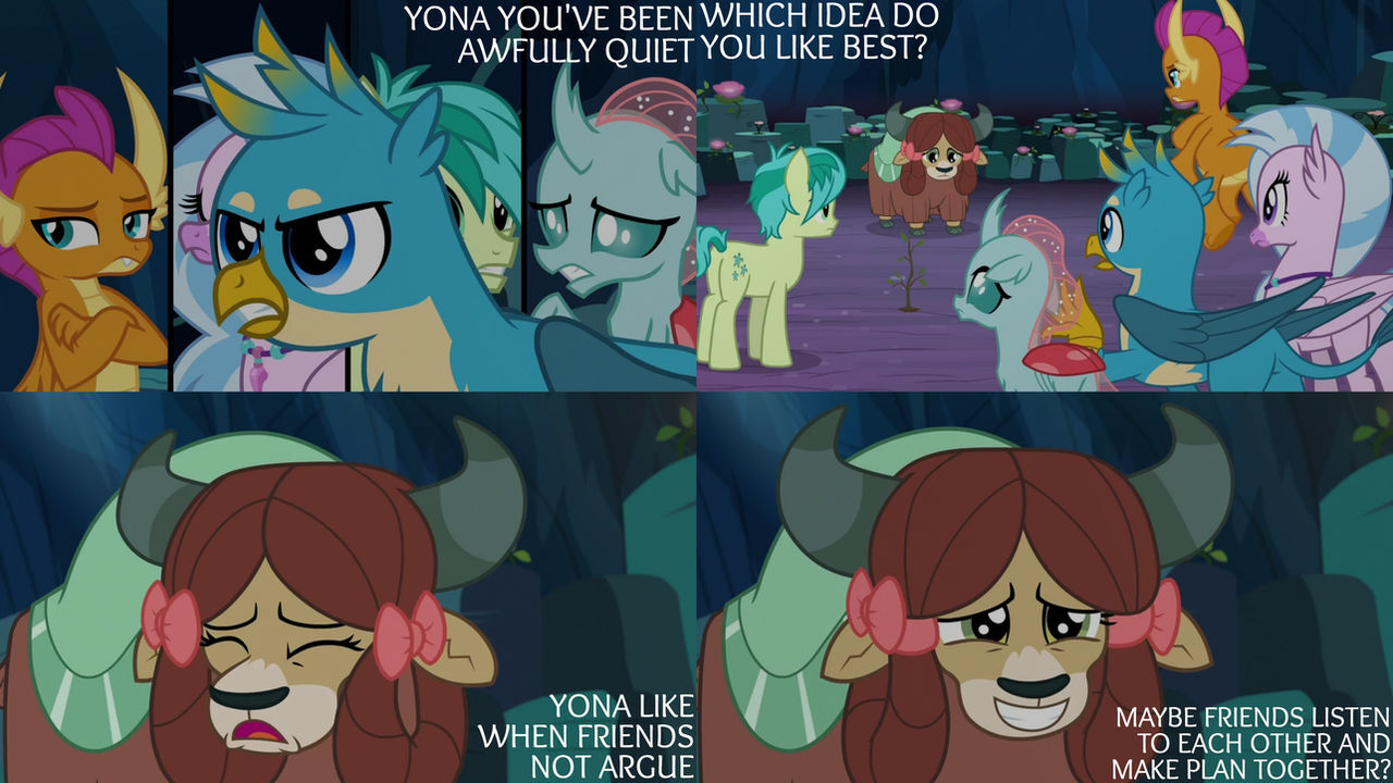 #2831483 - safe, edit, edited screencap, editor:quoterific, screencap, gallus, ocellus, sandbar ...