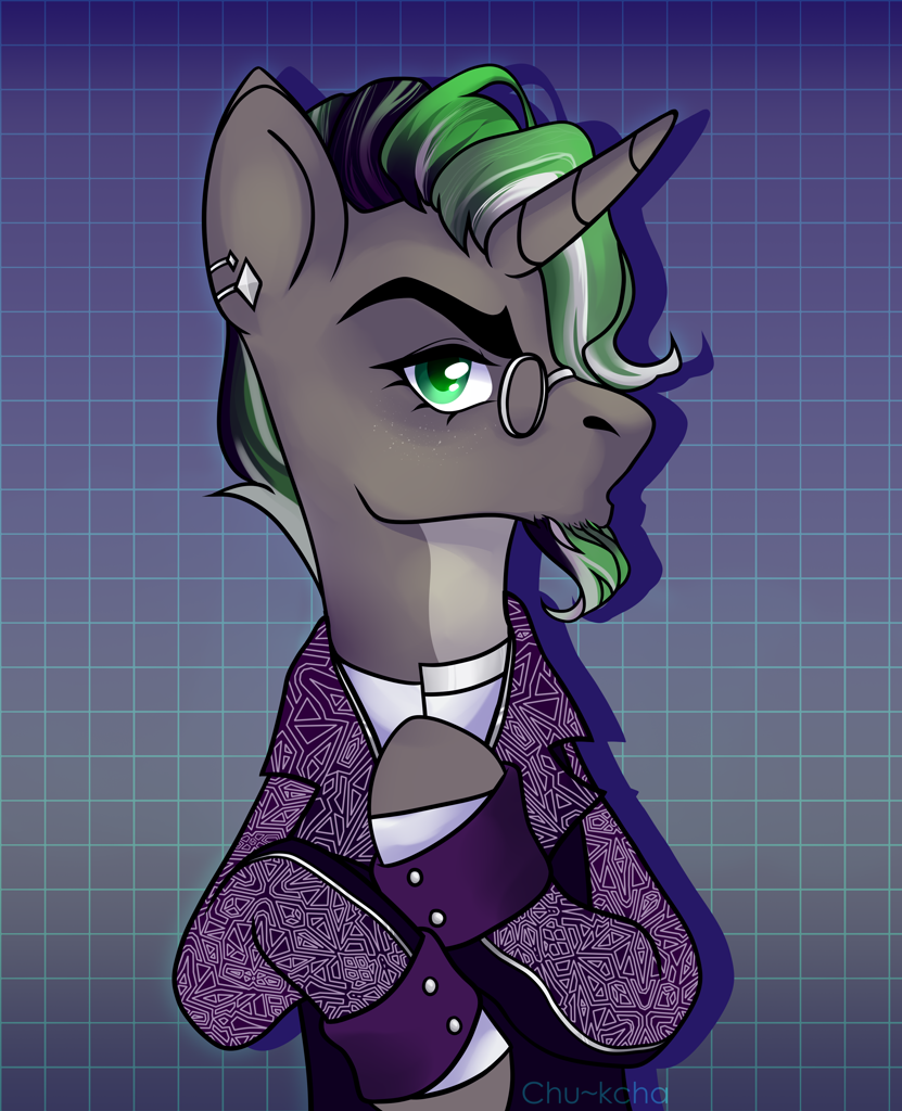 #2833444 - safe, artist:chukcha, oc, oc only, pony, unicorn, beard ...