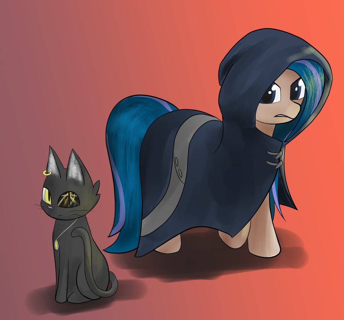 #2818483 - safe, artist:adamai_0517, oc, oc only, cat, pony, cloak ...