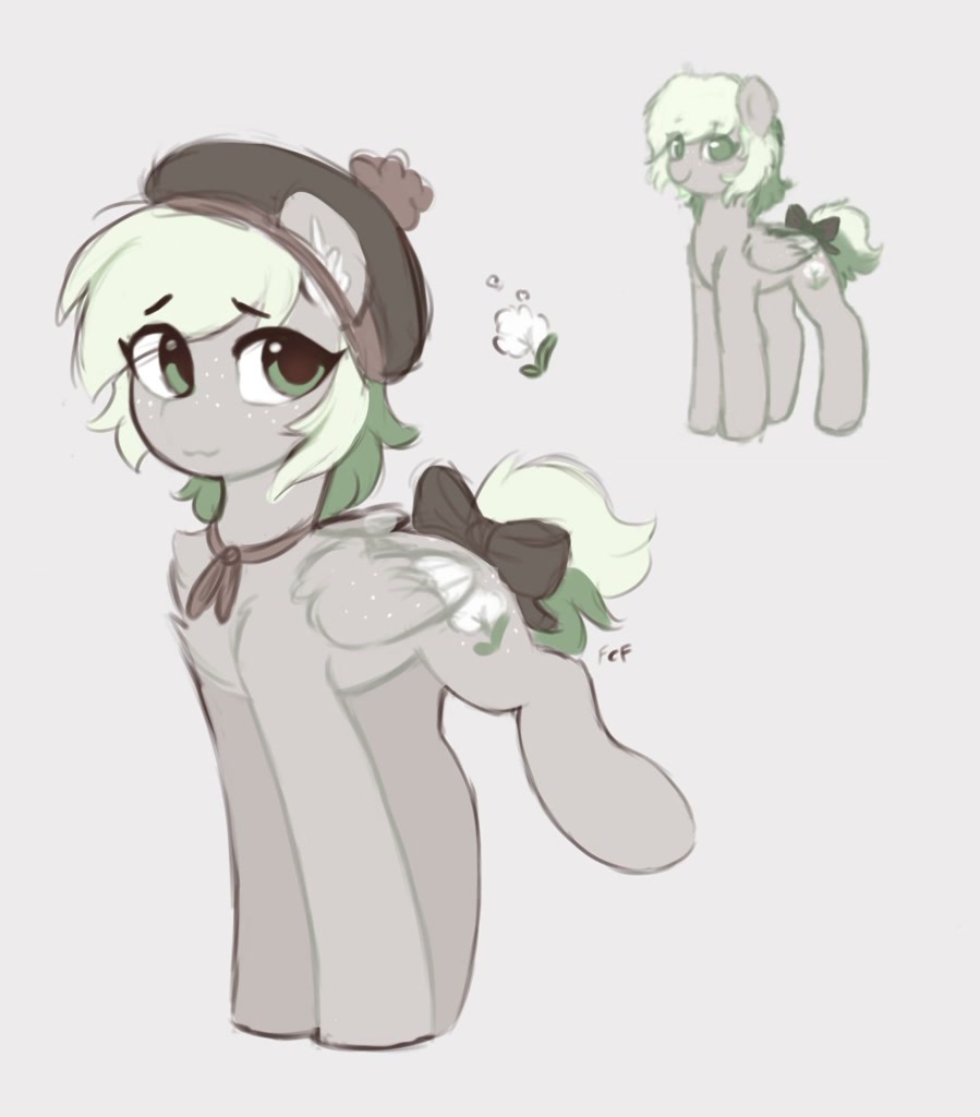 #2835130 - safe, artist:flixanoa, oc, oc only, pegasus, pony, bow, solo, tail, tail bow - Derpibooru