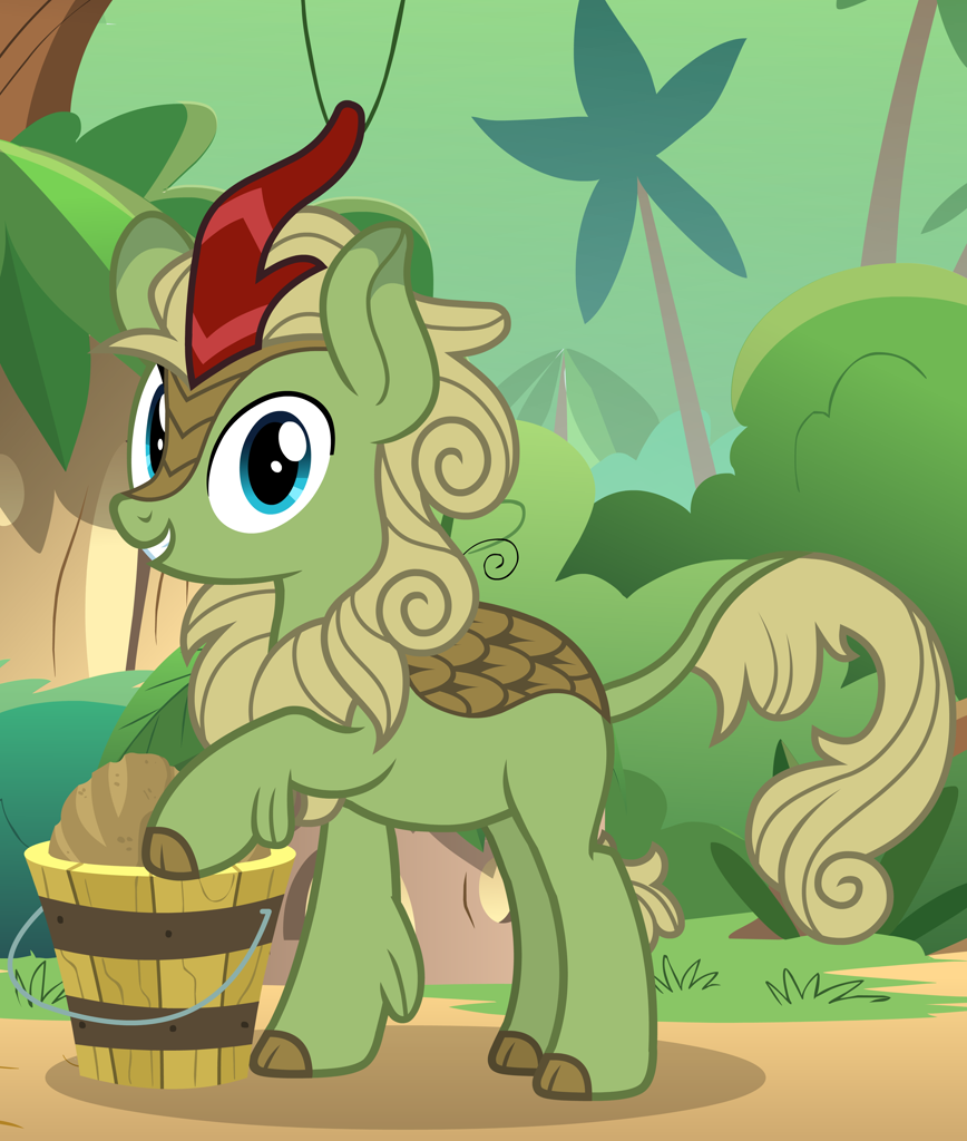 #2854805 - safe, screencap, forest fall, kirin, bread, bucket, cute ...