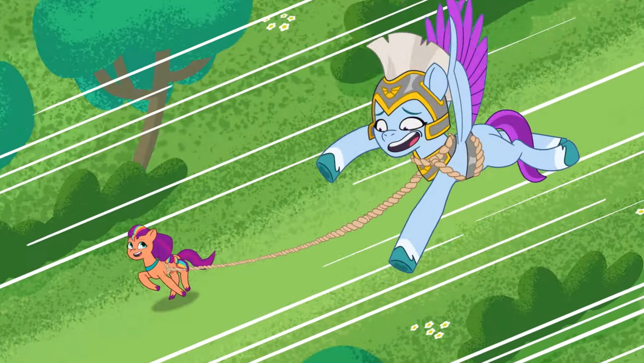 #2841398 - safe, screencap, sunny starscout, zoom zephyrwing, earth ...