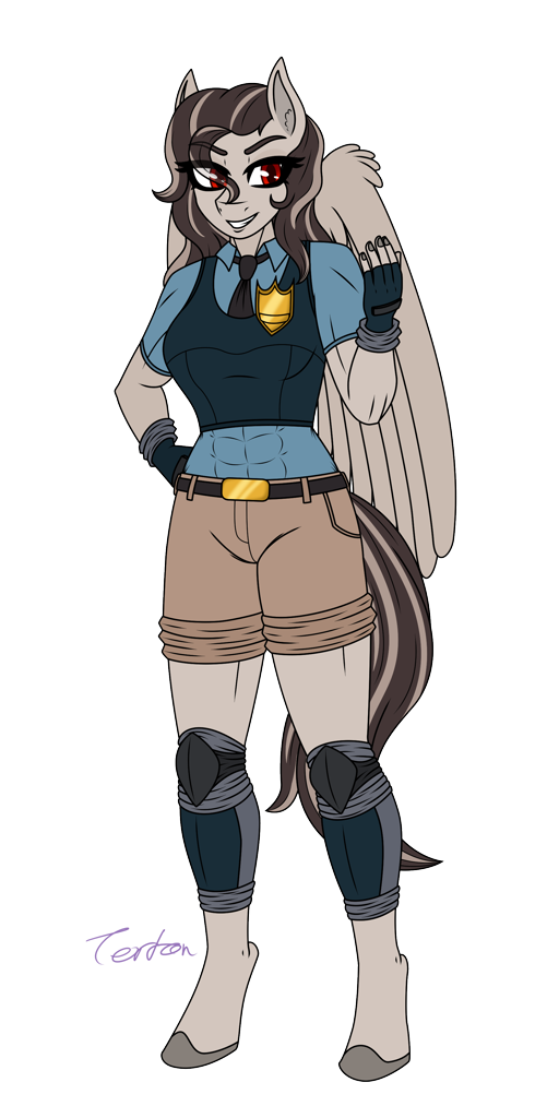 #2857370 - safe, artist:terton, oc, oc only, oc:indicia, pegasus, anthro, unguligrade anthro ...