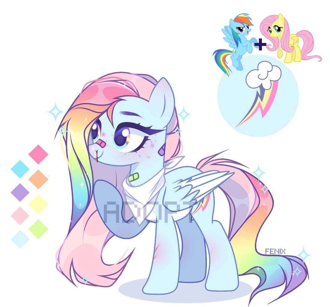 #2871371 - safe, artist:fenix-artist, fluttershy, rainbow dash, oc ...