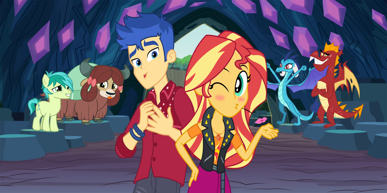 #2858023 - safe, artist:bigpurplemuppet99, flash sentry, garble ...