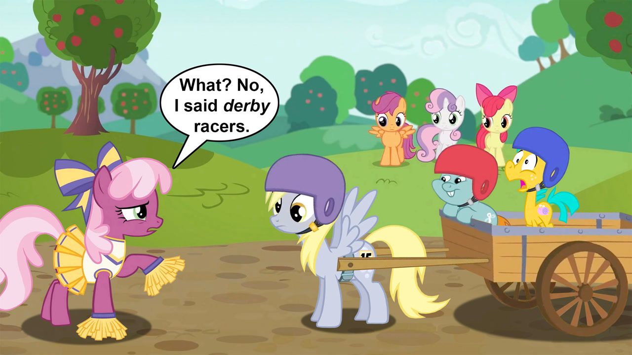 #2860110 - safe, artist:silverbuller, apple bloom, cheerilee, derpy ...