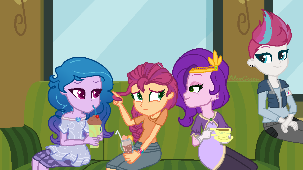 #2887833 - safe, artist:1alexgreen1, izzy moonbow, pipp petals, sunny starscout, zipp storm ...