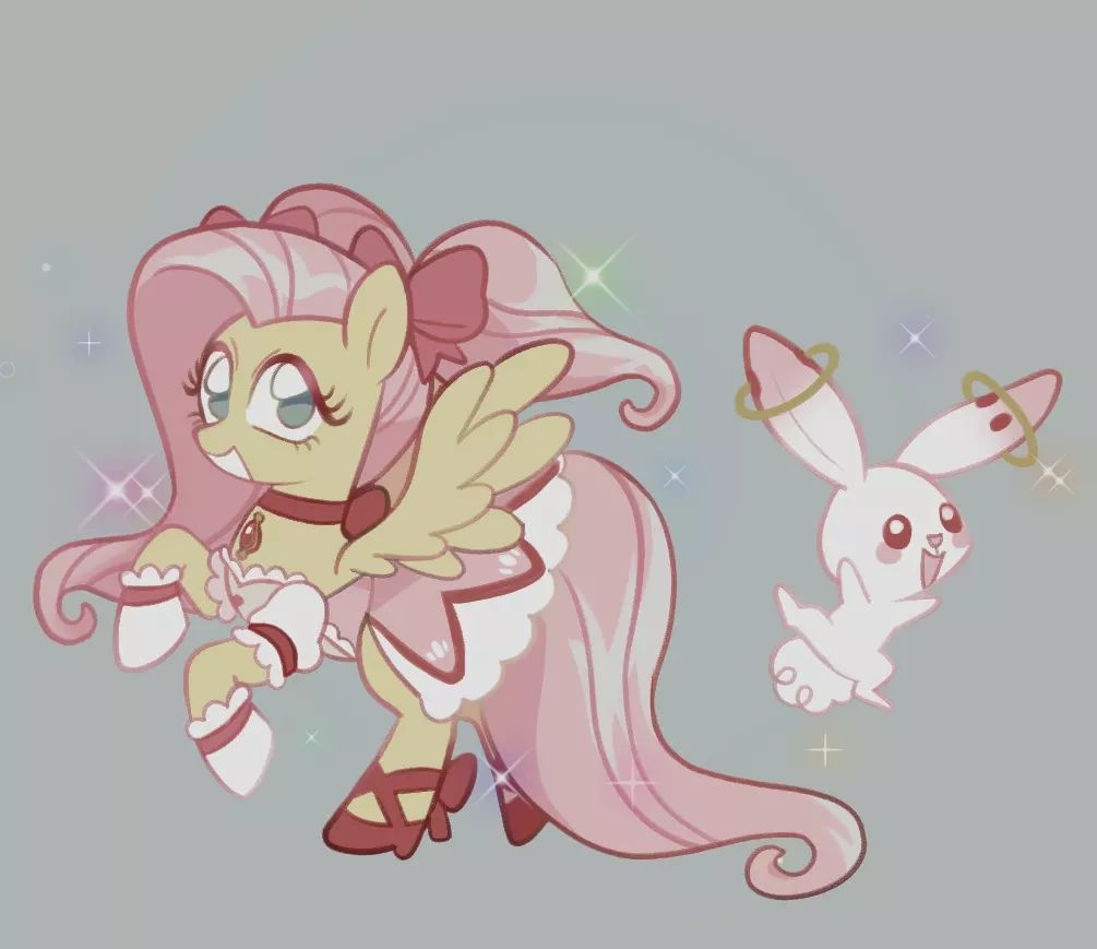 #2889550 - safe, artist:tabbytoyger, angel bunny, fluttershy, pegasus ...