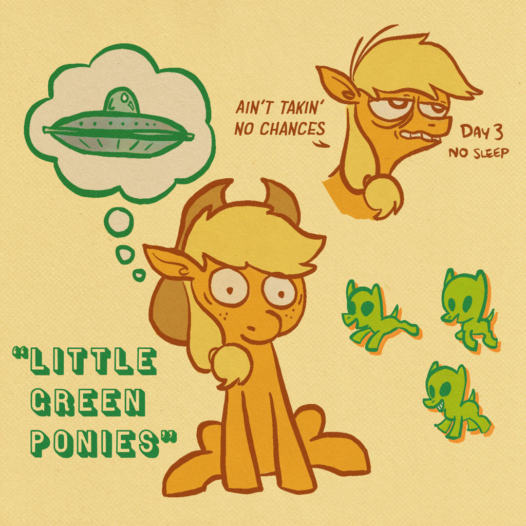 #2889981 - safe, artist:horsewizardart, applejack, alien, alien pony ...