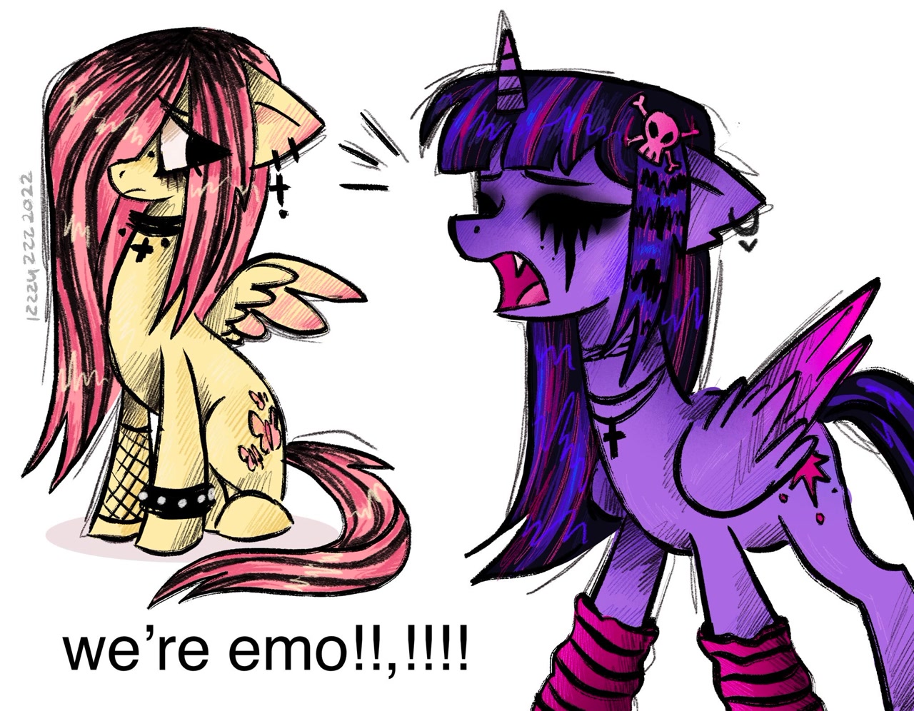 #2878712 - safe, artist:izzzyzzzart, fluttershy, twilight sparkle ...