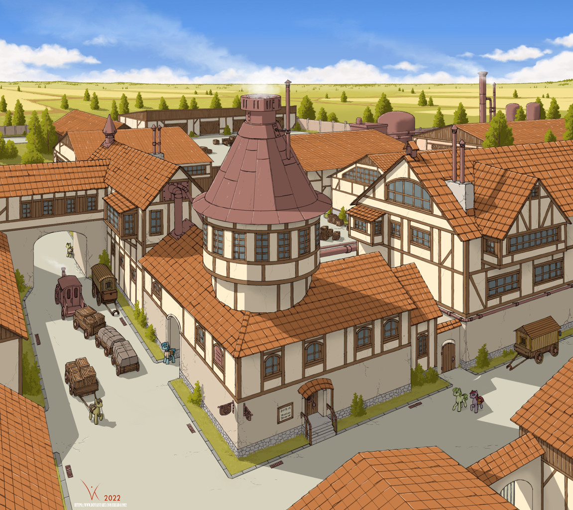 #2898176 - safe, artist:eriada, oc, oc only, earth pony, pony, building ...