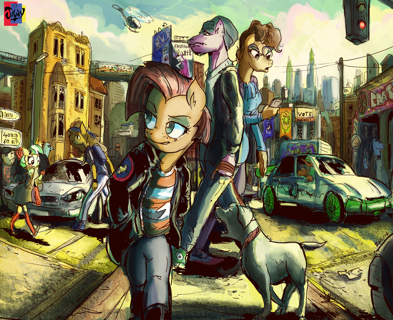 #2882752 - safe, artist:jowyb, babs seed, coco pommel, dog, anthro ...