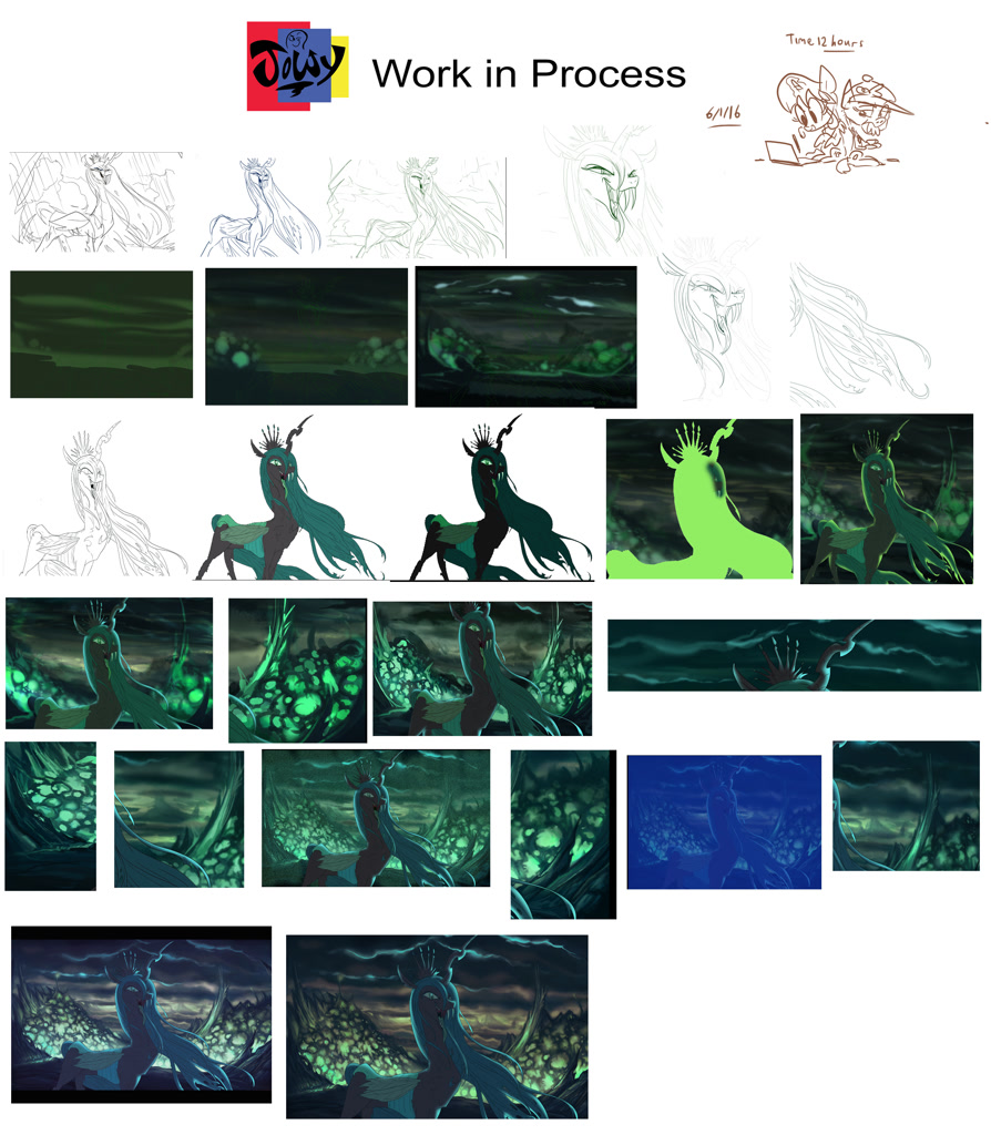 #2882808 - safe, artist:jowyb, queen chrysalis, changeling, changeling ...