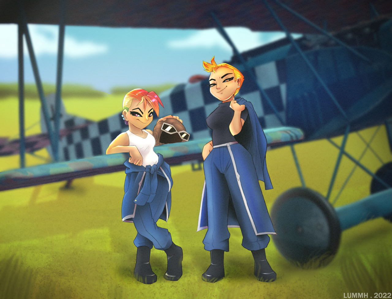 #2904854 - safe, artist:lummh, rainbow dash, spitfire, human, g4, duo ...