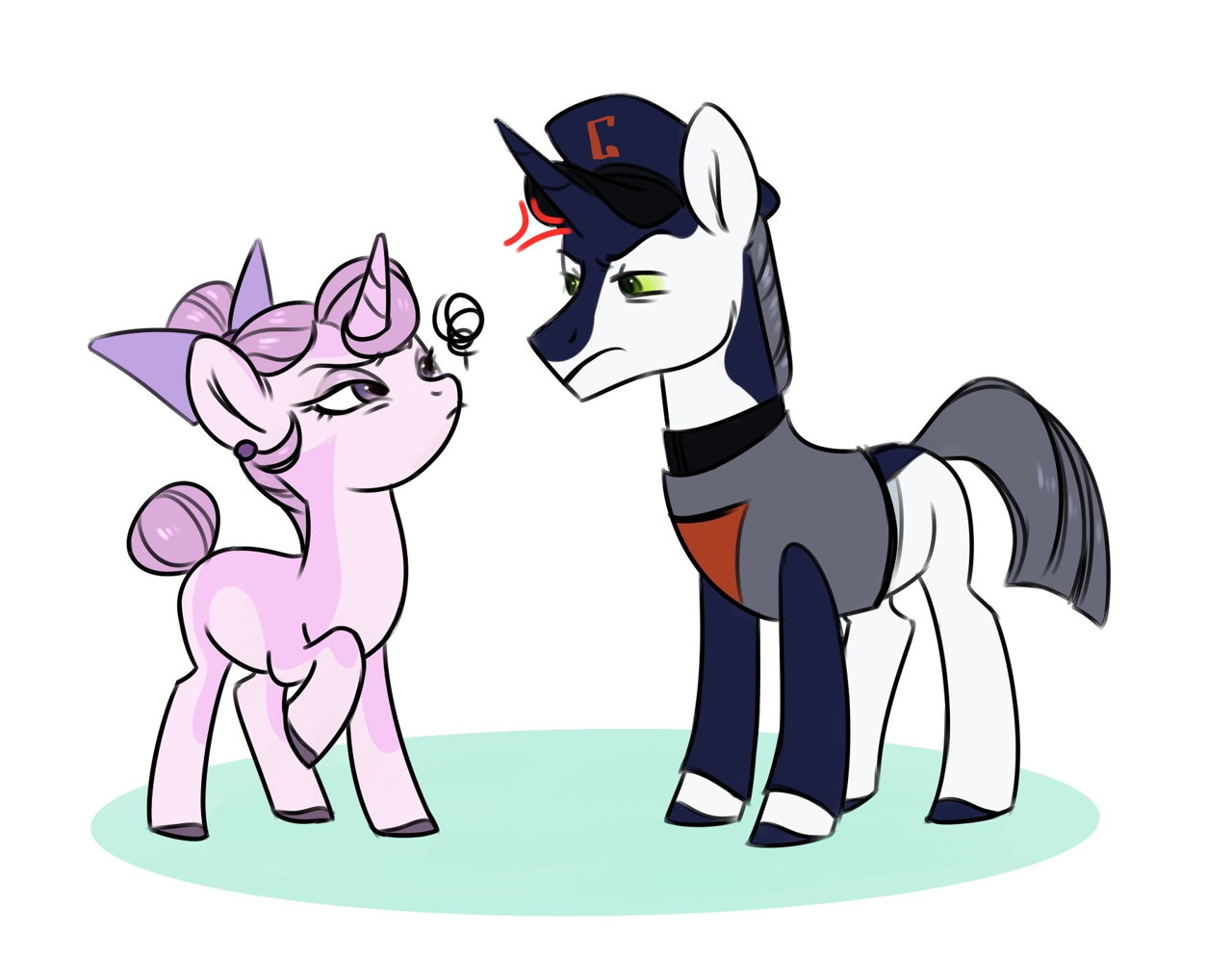 #2906327 - safe, artist:derrorro, pony, unicorn, bow, ear piercing ...