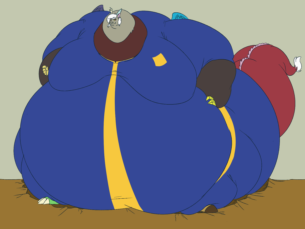 #2909211 - artist needed, source needed, suggestive, discord, draconequus, g4, belly, big belly ...