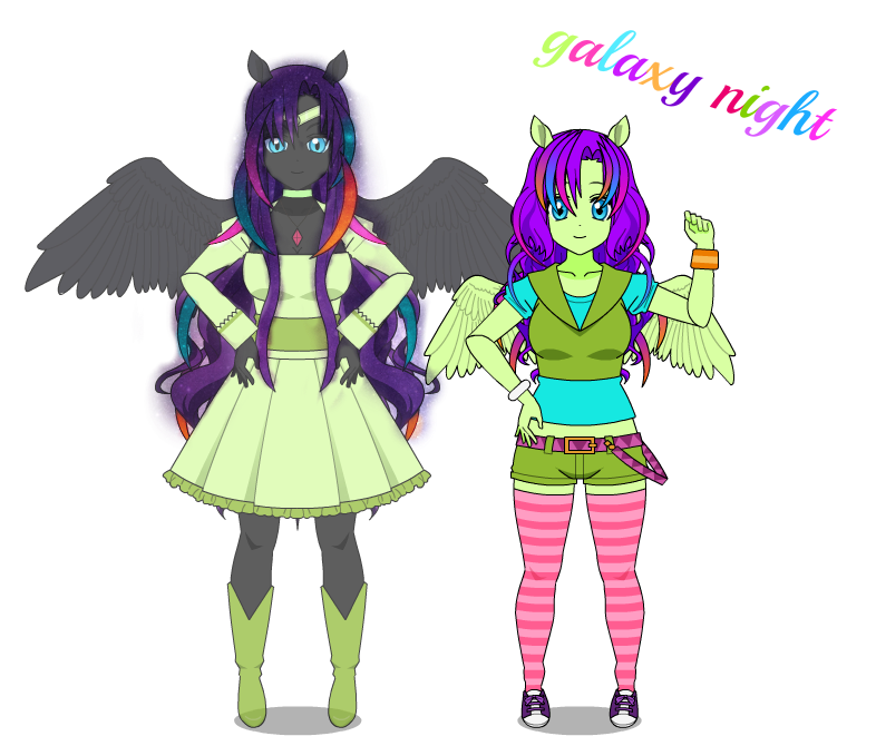 #2909512 - safe, artist:karenwhitescorpio, oc, oc:galaxy night, anthro ...
