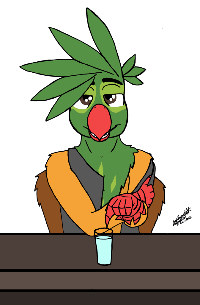 #2899318 - safe, artist:summerium, oc, oc only, oc:kalimu, griffon, clothes, front view, glass ...