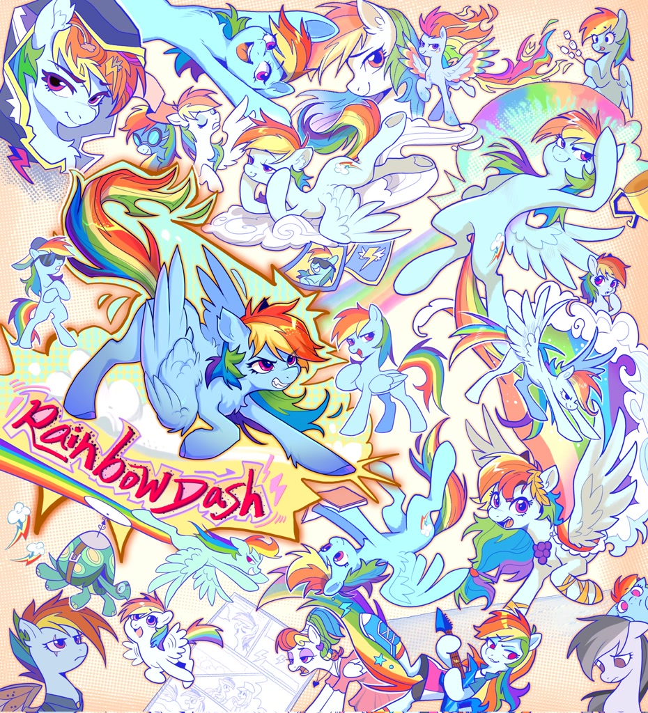 #2912932 - safe, artist:千雲九枭, rainbow dash, tank, human, pegasus, pony ...