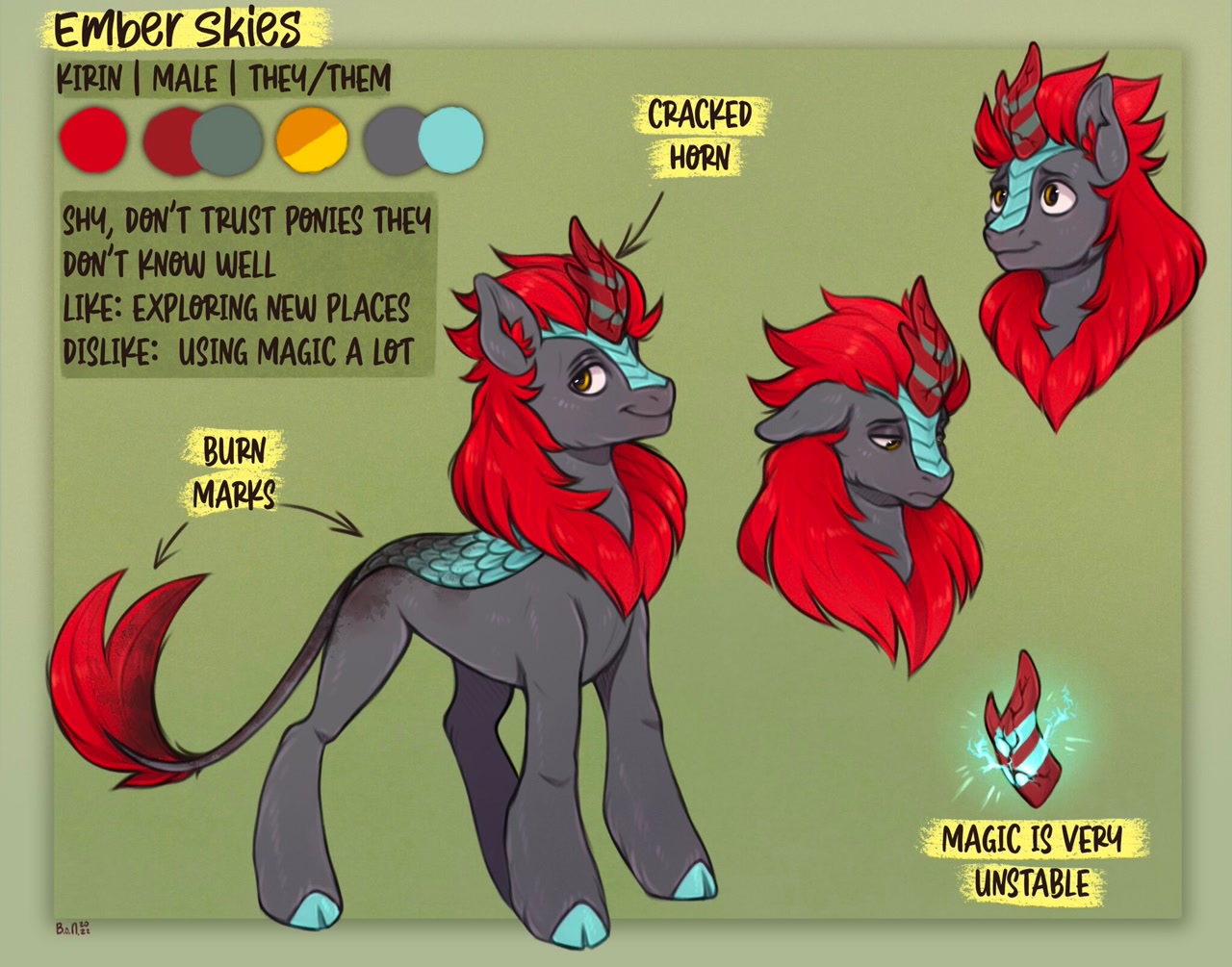 #2914976 - safe, artist:birdoffnorth, oc, oc only, kirin, kirin oc, reference sheet, solo ...