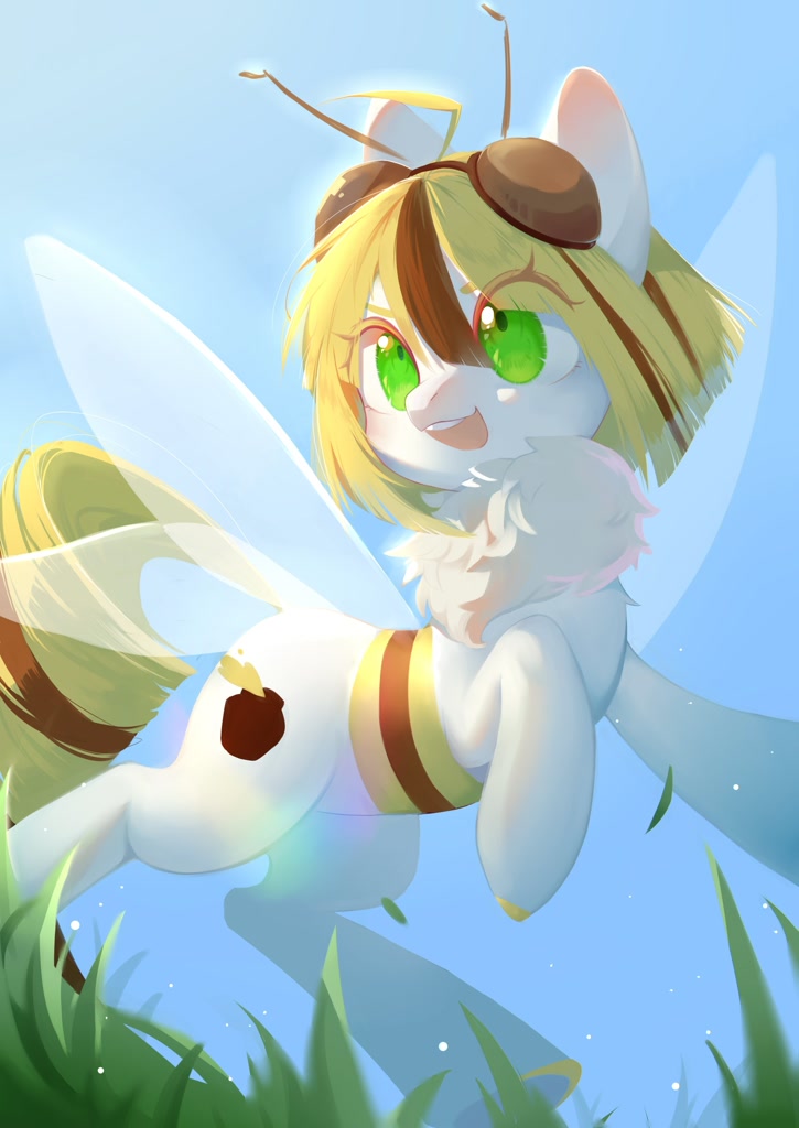 #2917701 - safe, artist:dreamsugar, oc, oc only, bee, insect, pony ...