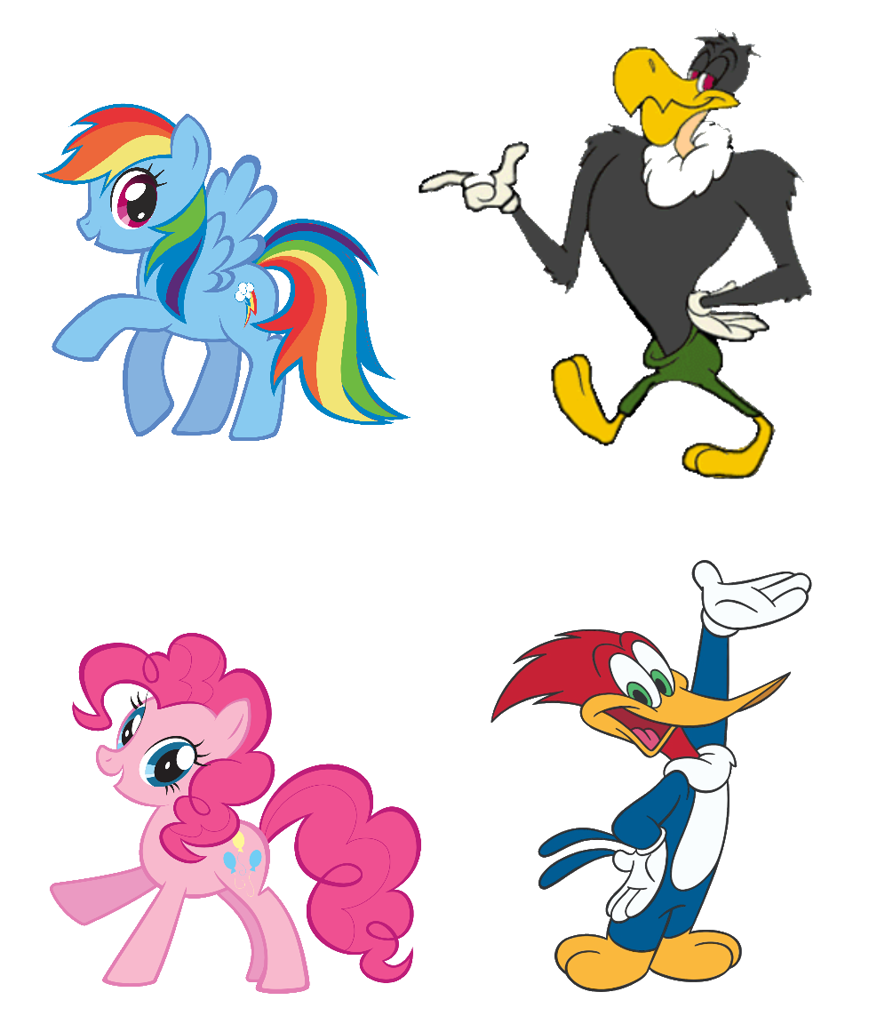 #2900854 - safe, edit, pinkie pie, rainbow dash, bird, buzzard, earth ...