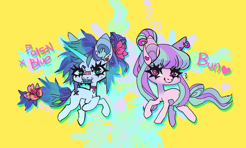 #2900952 - safe, artist:cutesykill, oc, oc only, oc:bun, oc:poison blue ...