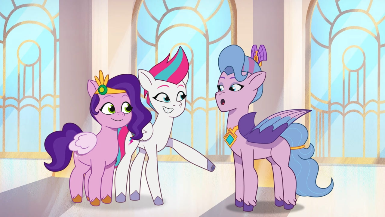 #2902804 - safe, screencap, pipp petals, queen haven, zipp storm ...