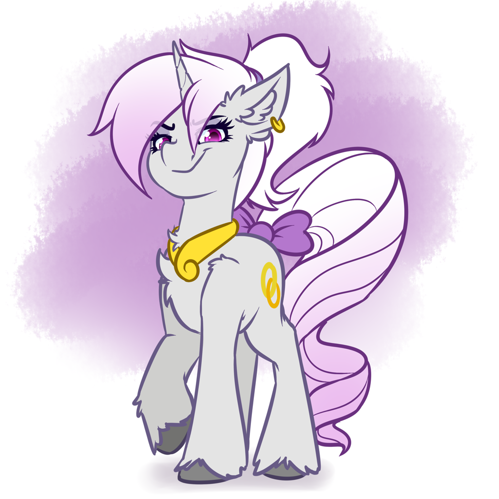 #2903568 - safe, artist:witchtaunter, oc, oc only, pony, unicorn, bow, chest fluff, commission ...