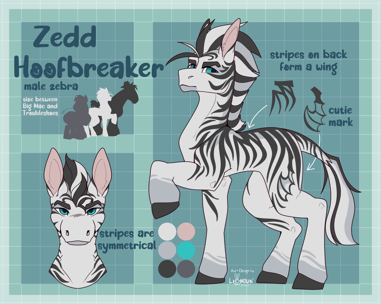 #2903578 - safe, artist:lionbun, oc, oc:zedd hoofbreaker, zebra ...