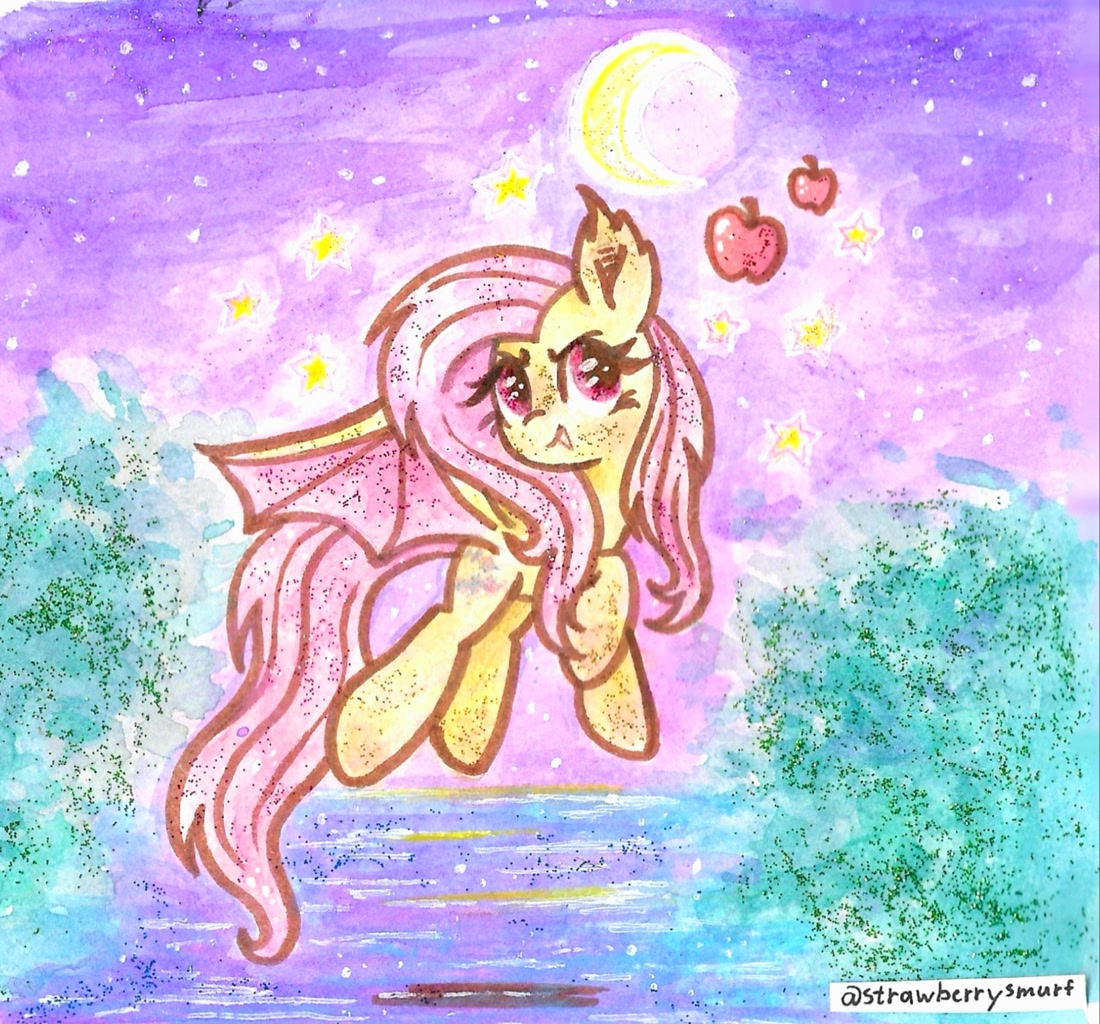 #2904132 - safe, artist:flutterberrypie, fluttershy, bat pony, pony, g4 ...