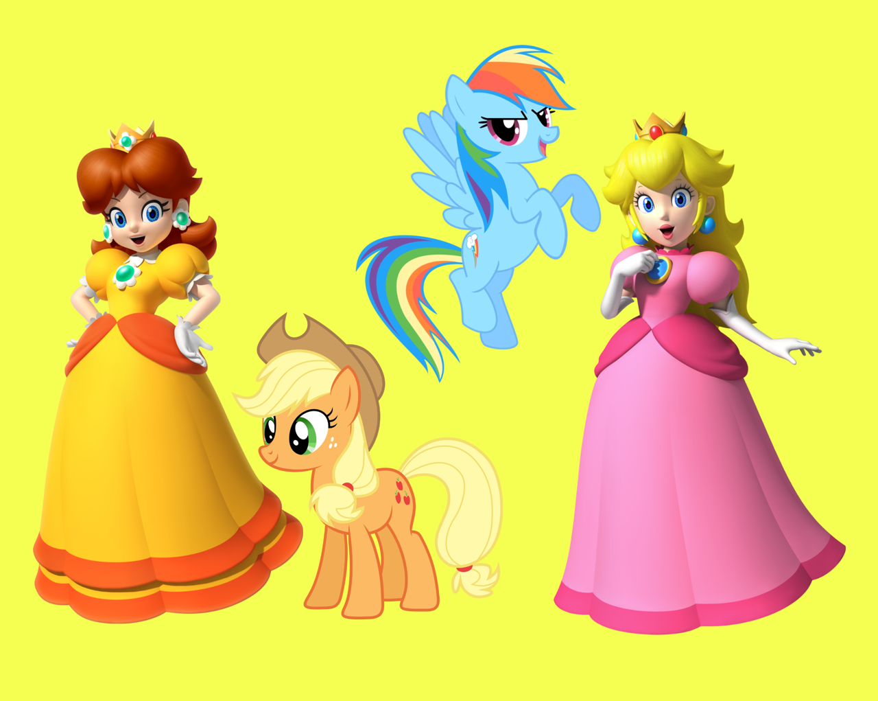 #2904291 - safe, edit, applejack, rainbow dash, earth pony, human ...