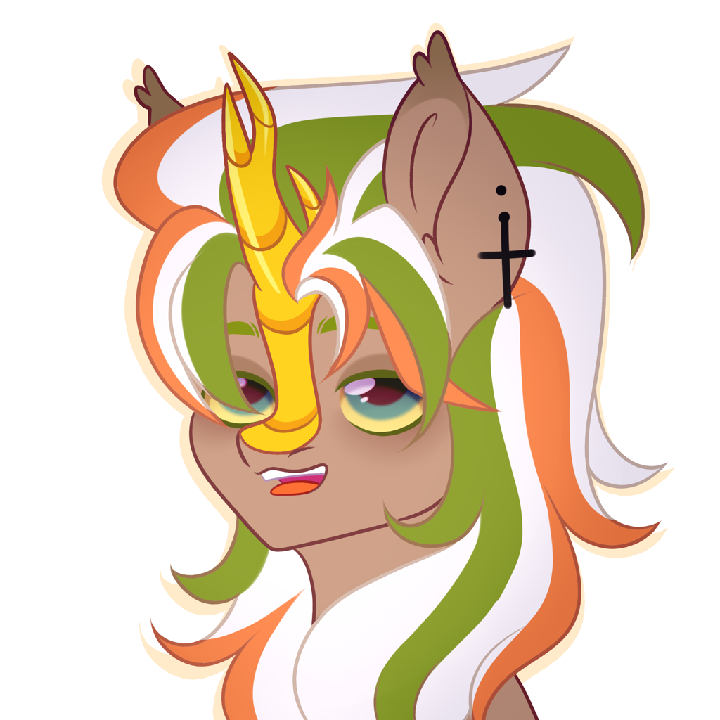 #2904419 - safe, artist:princessolmi, oc, oc only, kirin, bust, ear ...