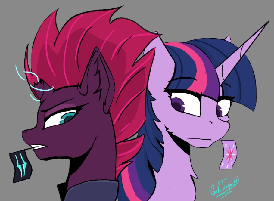 #2918916 - safe, artist:cmdrtempest, tempest shadow, twilight sparkle ...